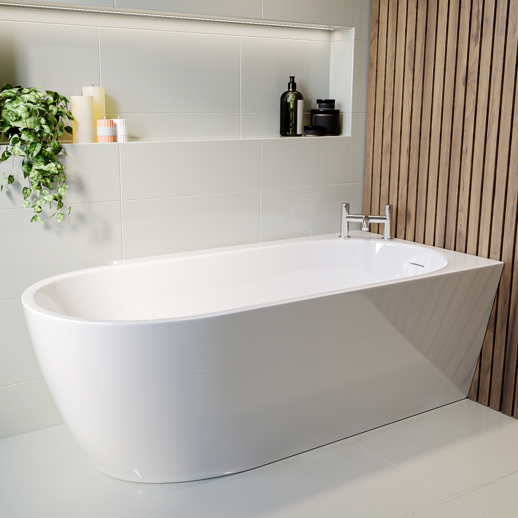 Freestanding Single Ended Right Hand Corner Bath 1650 x 780mm - Faro ...
