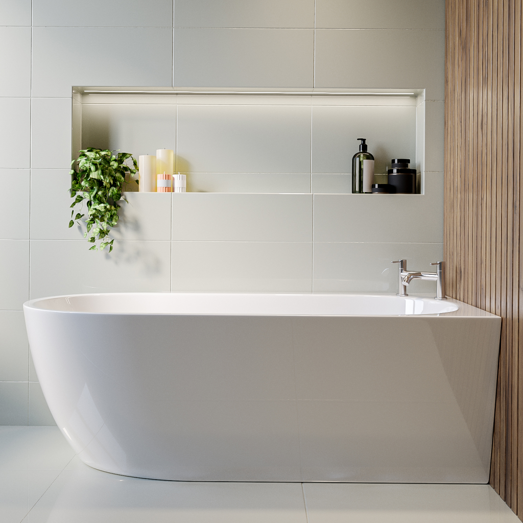 Freestanding Single Ended Right Hand Corner Bath 1650 x 780mm - Faro ...